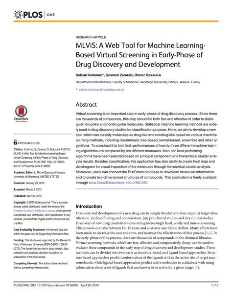 Pdf Mlvis A Web Tool For Machine Learning Based Virtual Screening In