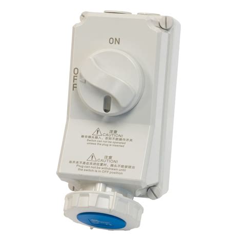 Scl 32a 3 Pin 240v Blue Ip67 Industrial Interlocked Socket Ind 323bis Ip67 Tew Electrical