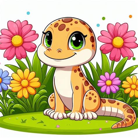Premium Vector Cute Gecko Vector Cartoon Illustration