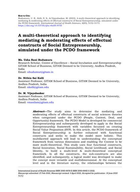 Pdf A Multi Theoretical Approach To Identifying Mediating