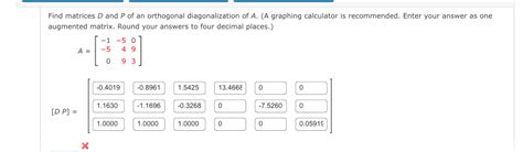 Solved Find Matrices D ﻿and P ﻿of An Orthogonal