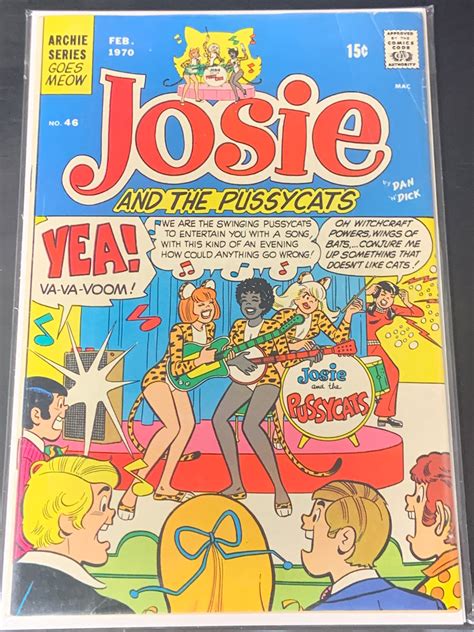 Josie And The Pussycats 45 Archie 1970 2nd App And 1st Cover Of The Puss