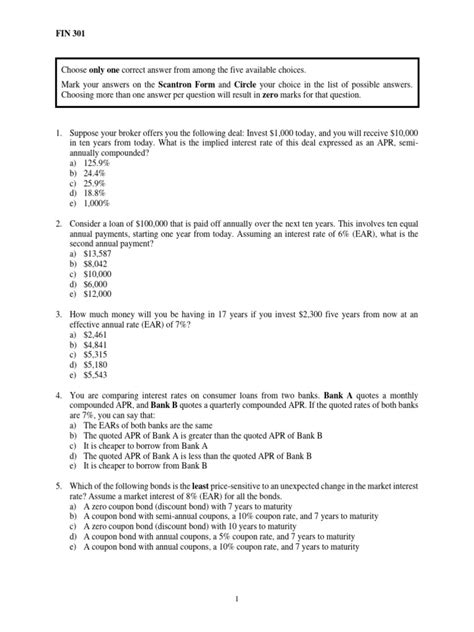 Sample Final Exam Final Pdf Option Finance Cost Of Capital