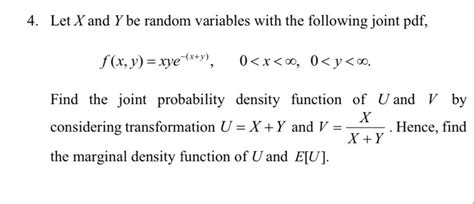 Solved Let X And Y Be Random Variables With The Following Chegg