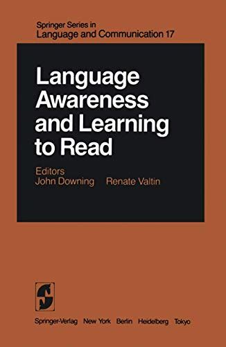 Language Awareness And Learning To Read Springer Series In Language