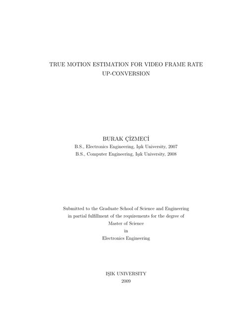 Pdf True Motion Estimation For Video Frame Rate Up Conversion