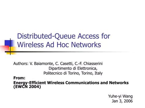 Ppt Distributed Queue Access For Wireless Ad Hoc Networks Powerpoint Presentation Id4093319