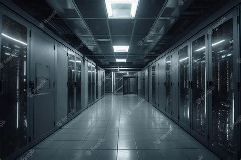 Premium Ai Image Server Room Data Center Generative Ai