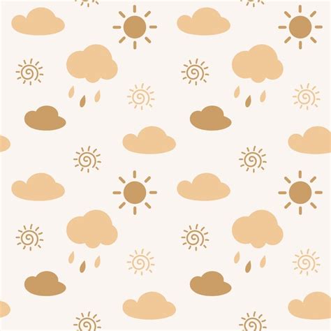 Motif Homogène Avec Nuage De Pluie Et Soleil Vecteur Premium