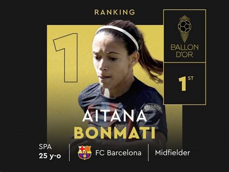 Ballon Dor Aitana Bonmati Is The 2023 Womens Ballon Dor R