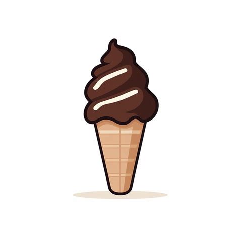 Premium Photo A Minimal Chocolate Ice Cream Clipart Flat Illustration