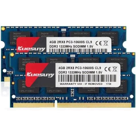 8go Kit 2 X 4go Ddr3 1333mhz Sodimm Ram Pc3 10600 15 V Cl9 204 Pin