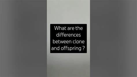 Clone Vs Offspring Biology Biotechnology Youtube