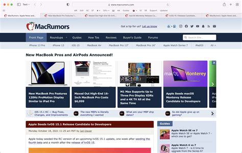 MacOS Monterey Release Candidate Undoes Safari Changes Reintroduces Old Tab Design MacRumors