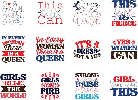 Girl Power Svg Bundle Girl Power T Shirt Bundle 18918216 Vector Art At