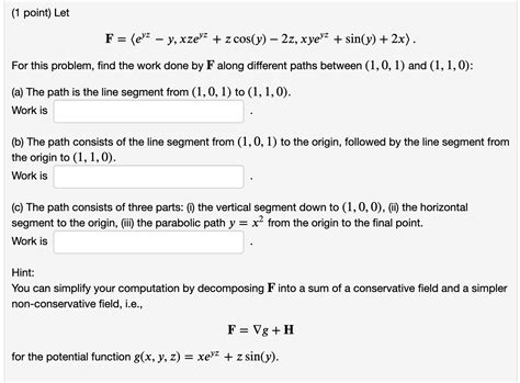 Solved 1 Point Let Chegg Com