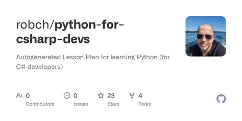 Github Robchpython For Csharp Devs Autogenerated Lesson Plan For