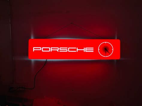 No Reserve Illuminated Porsche Dealership Clock 40 X 8 Pcarmarket