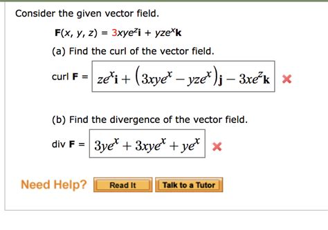 Solved Consider The Given Vector Field Fx Y Z 3xyei