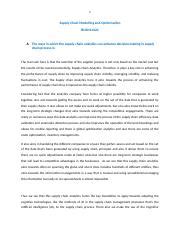 Scm Modelling And Optimization Docx 1 Supply Chain Modelling And Optimisation BUSN11022 A The
