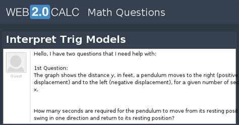 View Question Interpret Trig Models