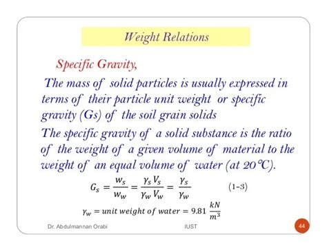 How To Calculate Specific Gravity