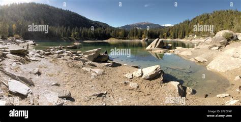 The Caumasee Jewel Of The Grisons Near Flims In The Swiss Alps Stock