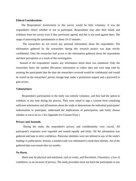 Ethical Considerations In Research Surveys Pdf Survey Methodology