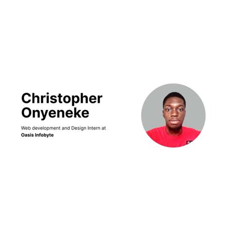 oasisinfobyte internship webdevelopment christopher onyeneke