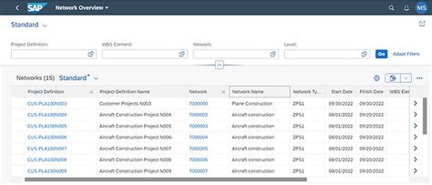 S4 Hana Fiori Apps Sap Project System