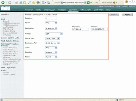 ACLs On Wireless LAN Controller Configuration Example Cisco