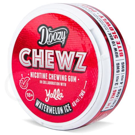Watermelon Ice Doozy Chewz Nicotine Chewing Gum