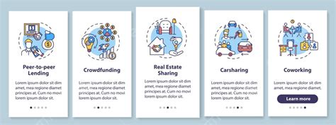 Mobile App Screen Featuring Sharing Economy Onboarding Concepts Vector