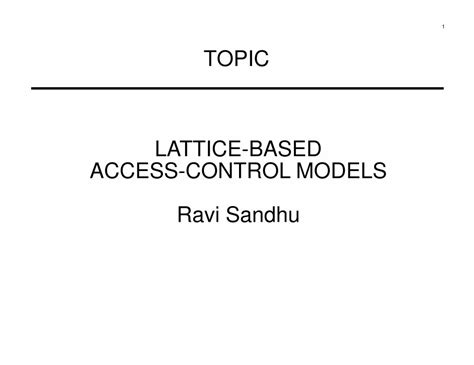 pdf 1 topic lattice based access control models …