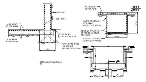 1500mmx1200mm Section Bar Detail For Reinforcement Drawing In Autocad Dwg File