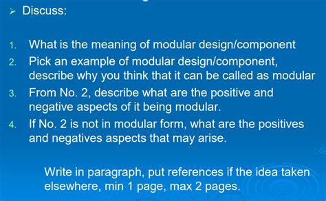 Solved Discuss What Is The Meaning Of Modular Chegg Com