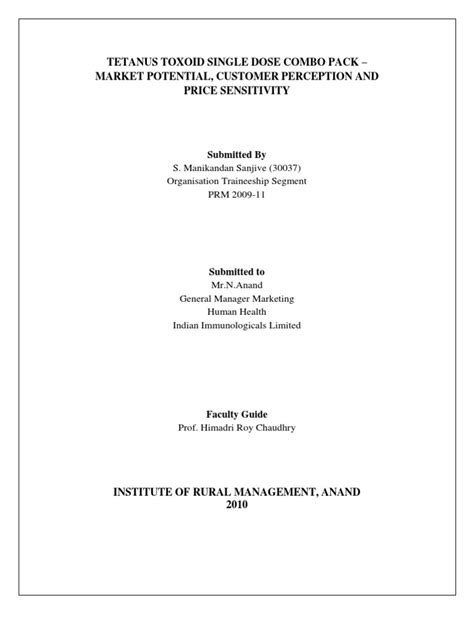 Tetanus Toxoid Single Dose Combo Pack Pdf Teaching Mathematics