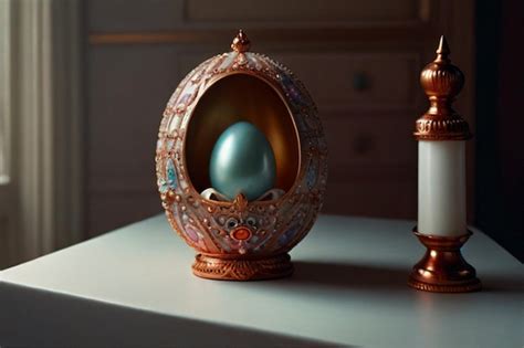 Premium Photo A Faberg Egg With A Beautiful Picturegolden Colors