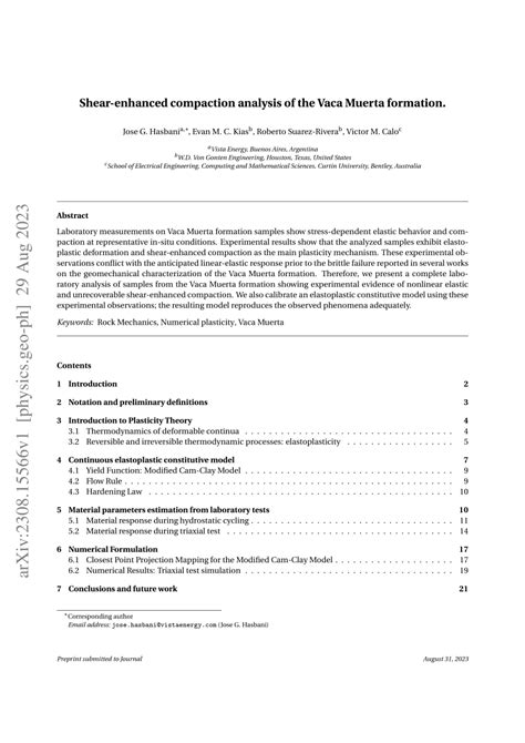 Pdf Shear Enhanced Compaction Analysis Of The Vaca Muerta Formation