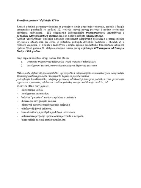Inteligentni Transportni Sustavi Skripta Pdf