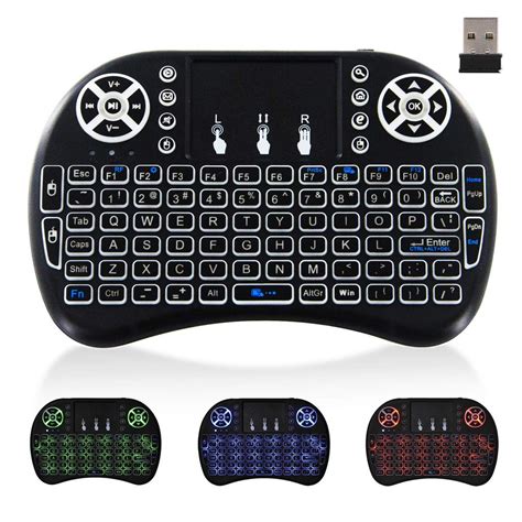 Led Backlit Battery Wireless Mini Keyboard Touchpad Usb Bluetooth