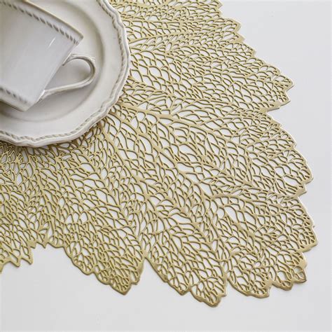 메탈릭 논슬립 인테리어 Pvc 테이블 식탁 매트 방수 플레이스 북유럽 바닥 깔개 러너 레이스