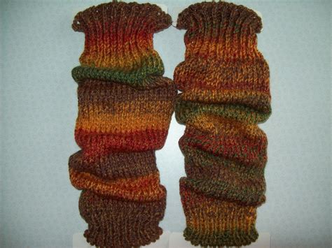 Multi Coloured Chunky Knit Leg Warmers Autumn Amethyst