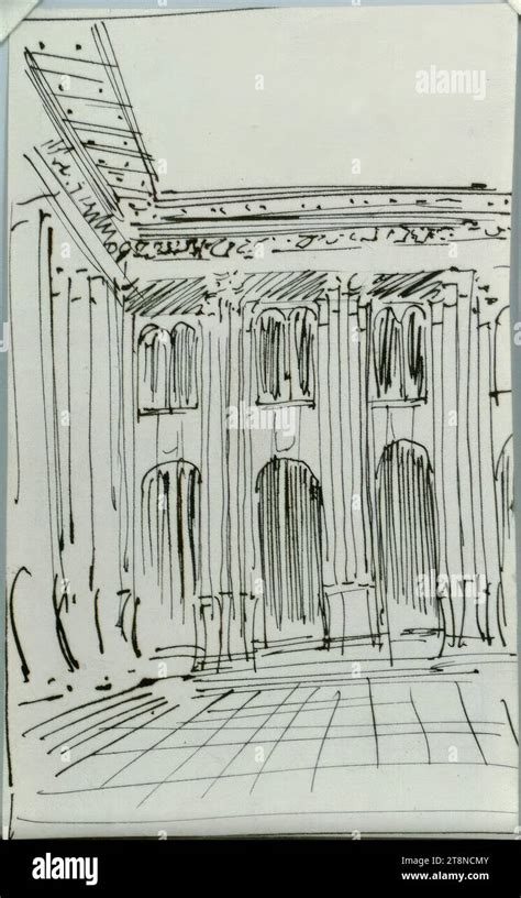 Study For A Courtyard Surrounded By Columns Perspective Alfred