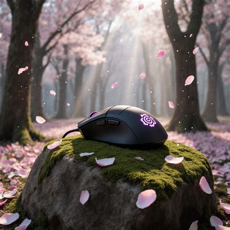 A Peaceful Scene Where The Kero Hawk Naruto Gaming Mouse Rests On A Moss Covered Ancient Stone