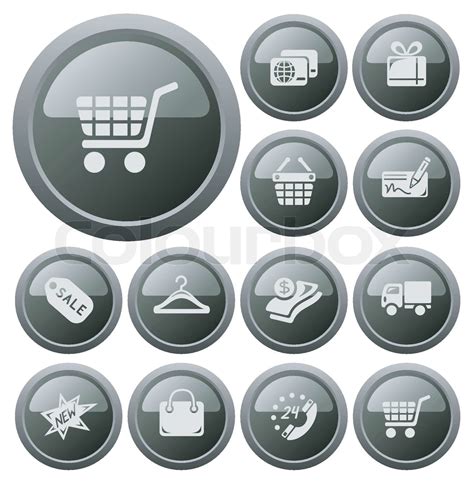 Shopping Buttons Stock Vector Colourbox