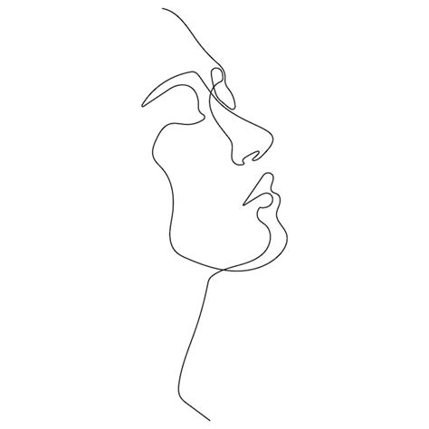 premium vector abstract minimalistic linear sketch woman s face