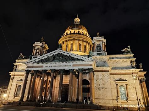 Исаакиевский собор ночной город Соборы Санкт петербург Город