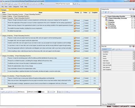 Project Onboarding Checklist To Do List Organizer Checklist Pim