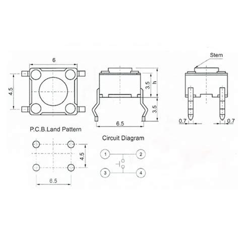 Tactile Push Button Switch Tact Switch X X Mm P Dip For Arduino Normally Open Buy Tactile